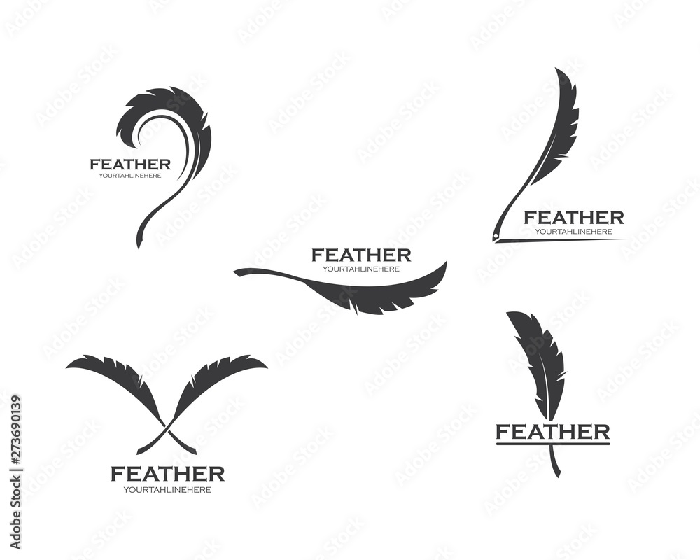feather icon illustration vector template Stock Vector | Adobe Stock
