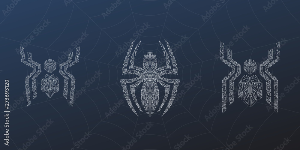 Poster Spiders symbols, grunge spider logo banner, poster design ...