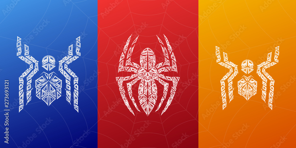 Spiders symbols, grunge spider logo banner, poster design. Stock Vector ...