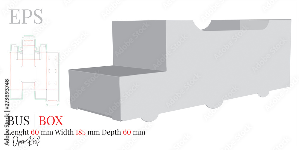 Bus Template, vector with die cut / laser cut layers. White, clear ...