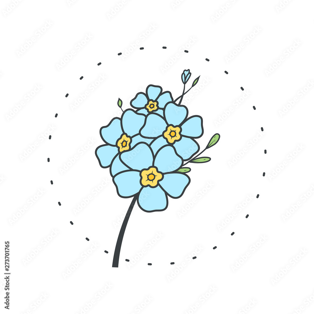 Forget me not flower. Logo for spa and beauty salon, boutique, organic ...