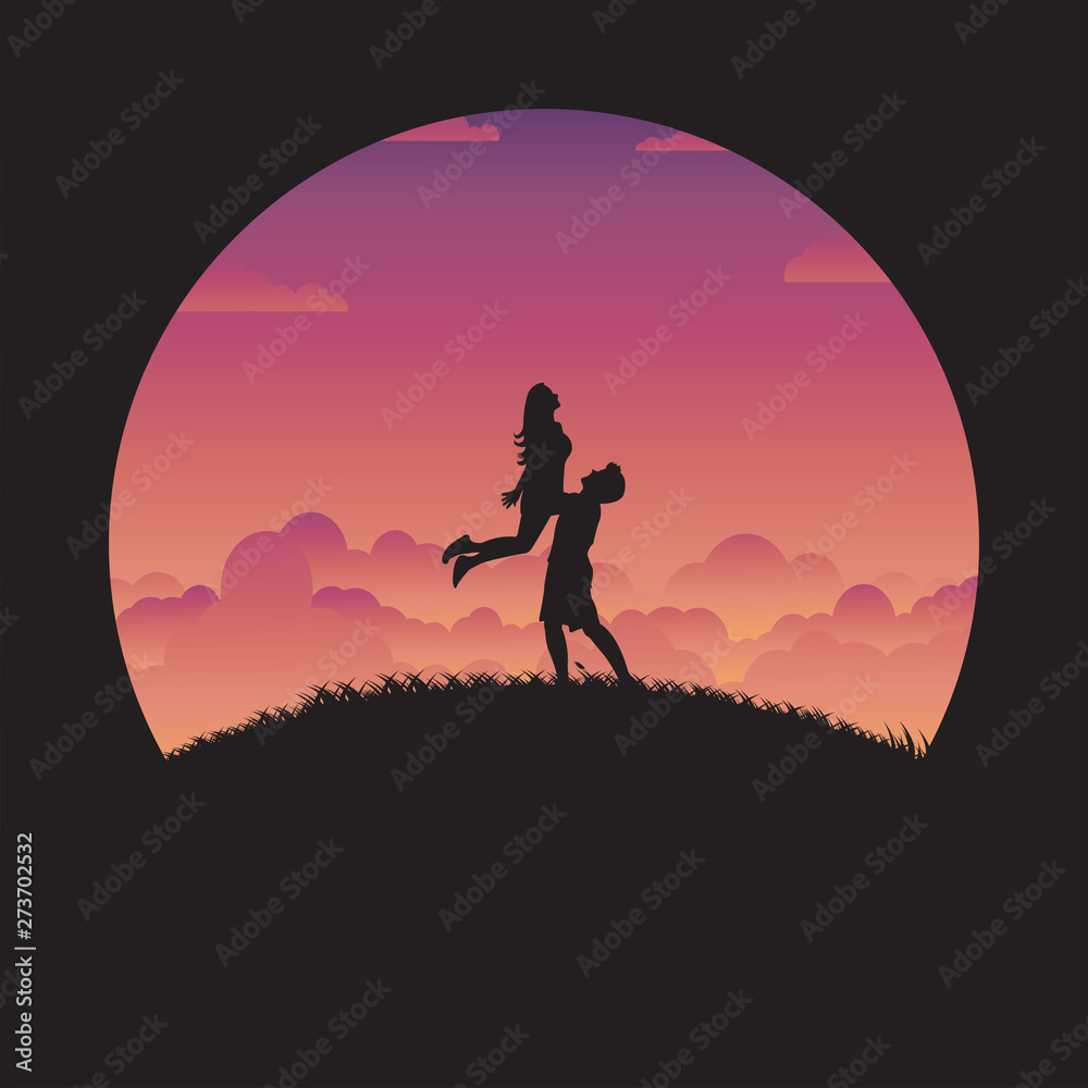 Happy Couple Silhouette