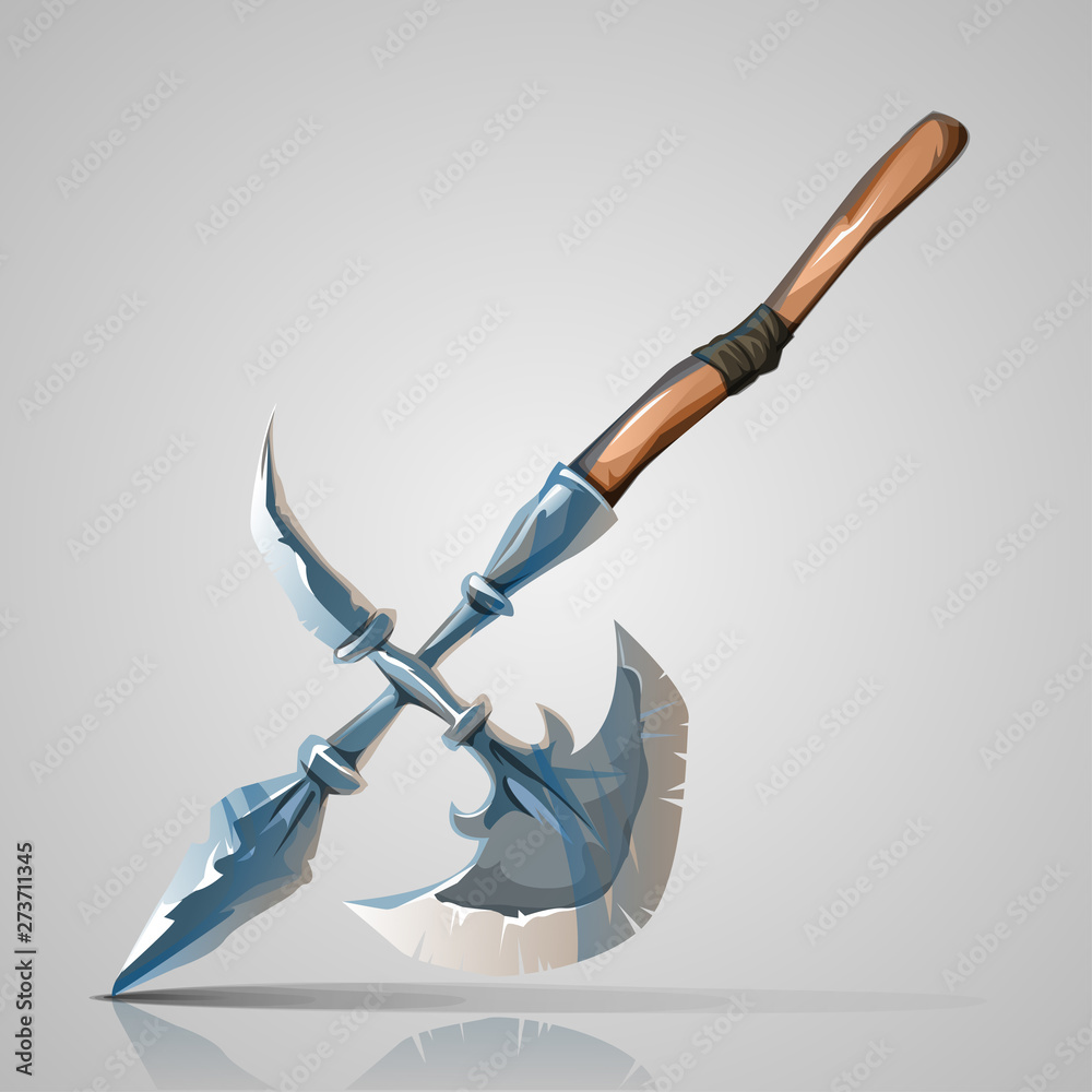 Stylized medieval halberd. Vector drawing. Stock Vector | Adobe Stock