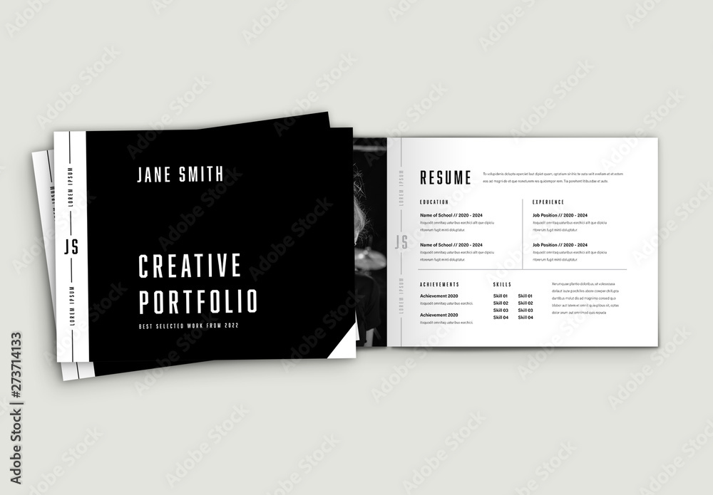 Minimalist Portfolio Layout with Bold Typography Stock Template | Adobe ...