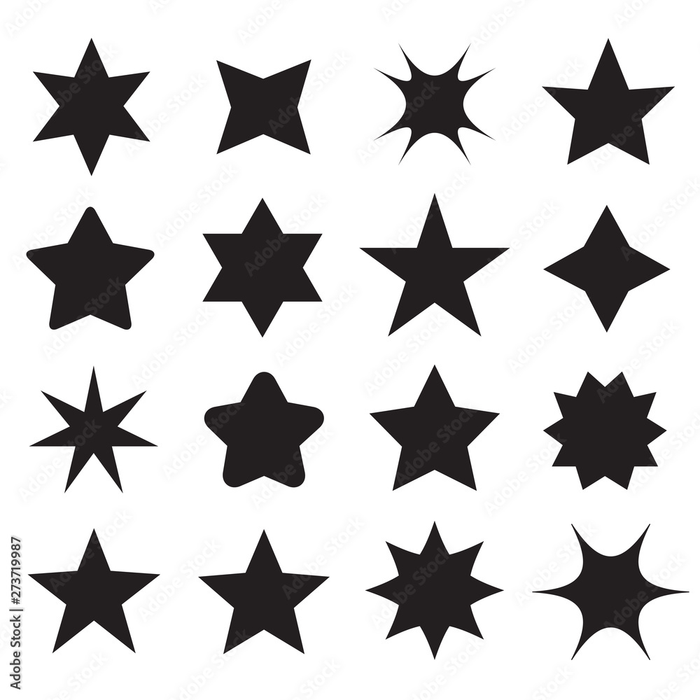 Set of different shape stars icons for design Stock Illustration ...