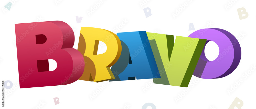 Colorful illustration of Bravo word Stock Vector | Adobe Stock