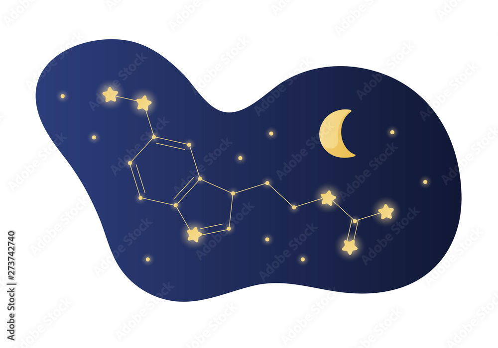 Vector modern melatonin treatment banner template. Blue gradient shape ...