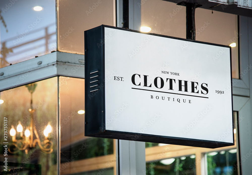 Hanging Horizontal Sign Mockup Stock Template | Adobe Stock