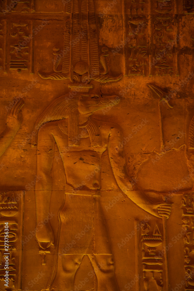Sobek el dios cocodrilo, Templo de Kom Ombo, Kom Ombo, Valle del Nilo ...