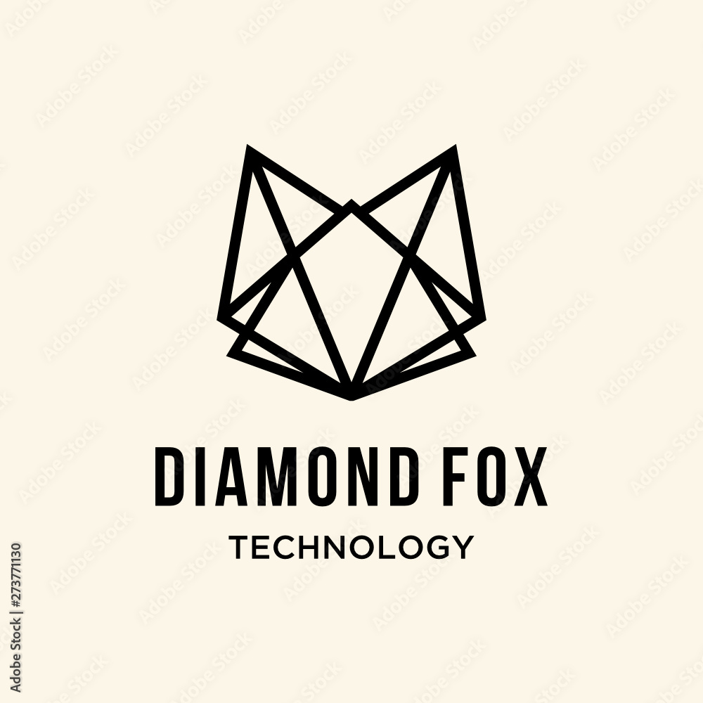 Diamond Fox line art minimalist logo design inspiration custom logo ...
