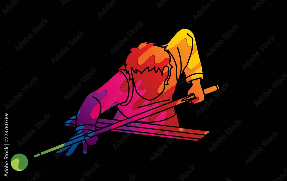 Snooker sport action cartoon graphic vector Stock Vector | Adobe Stock
