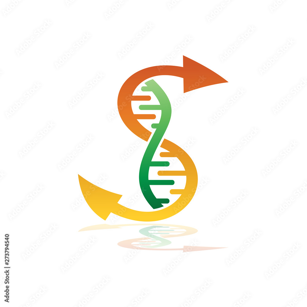 Letter S with DNA Arrow Logo, Initial S Logo, DNA Logo Stock Vector ...