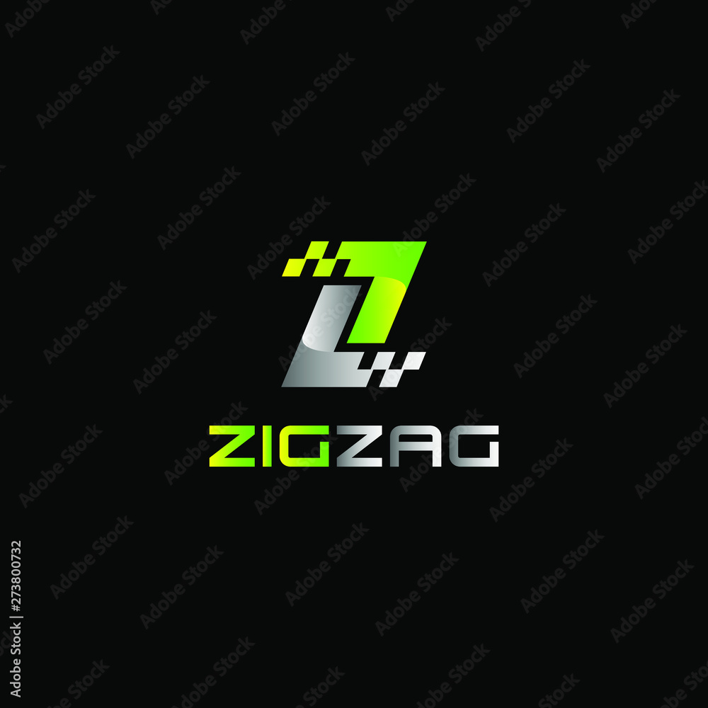 Modern Checkered Flag with Initial Z Logo Design Template For Racing ...