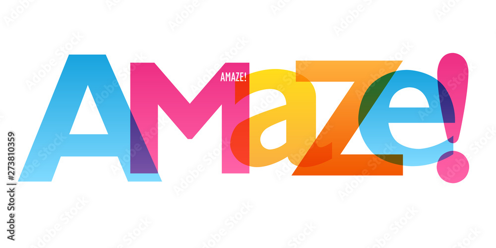 AMAZE! colorful vector typography banner Stock Vector | Adobe Stock