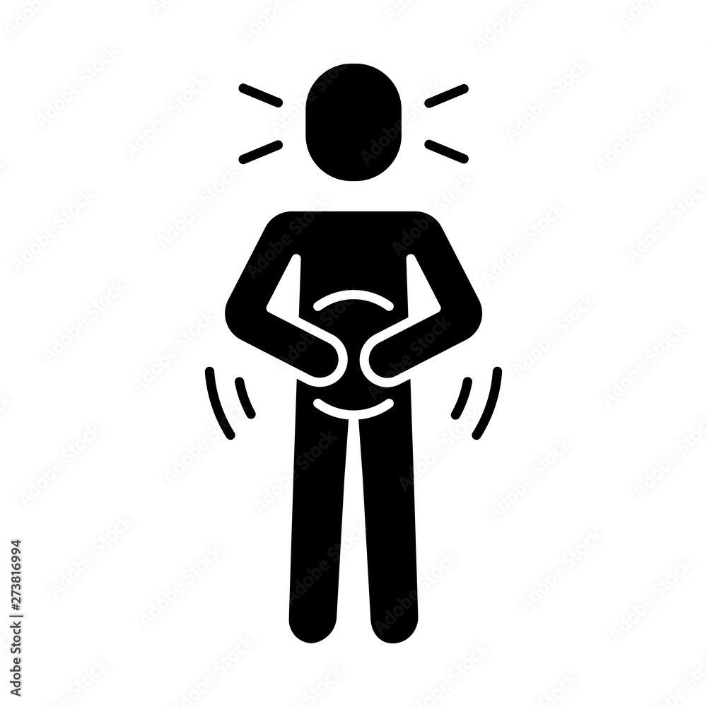 Abdominal pain glyph icon Stock Vector | Adobe Stock