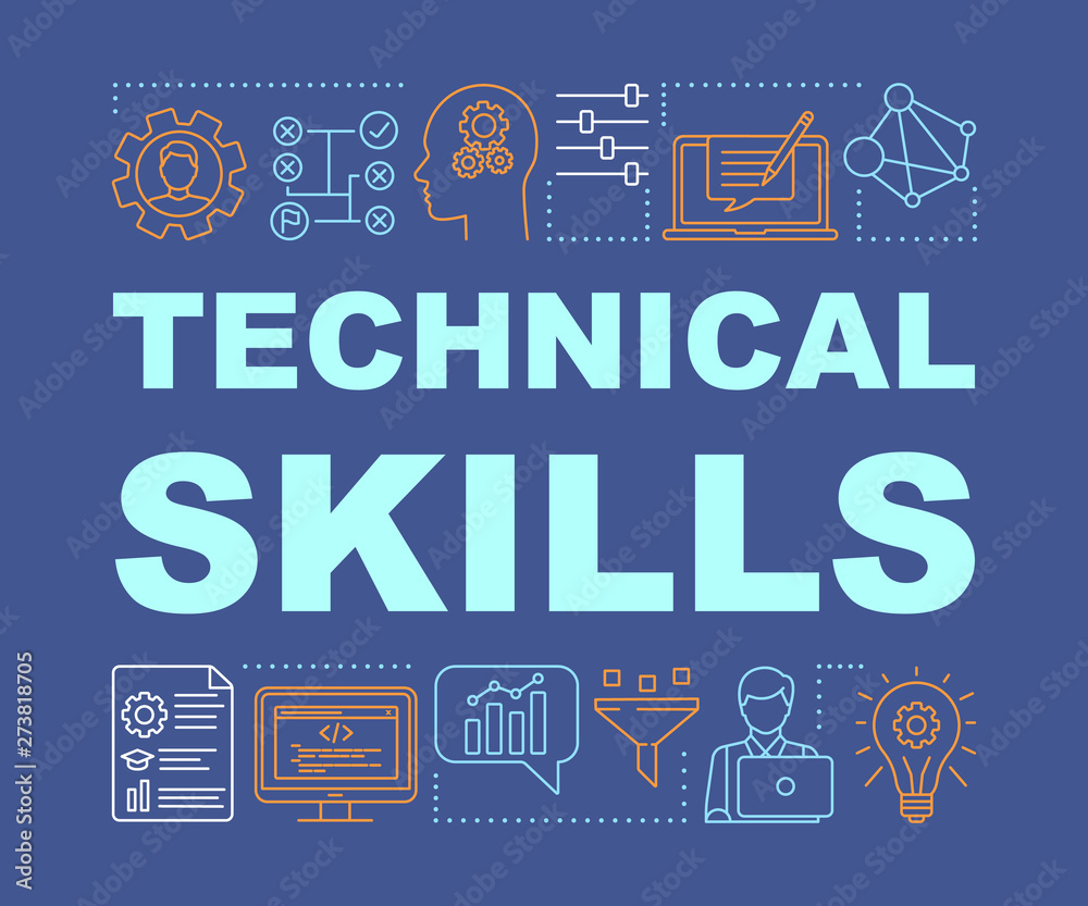 Technical skills word concepts banner Stock Vector | Adobe Stock