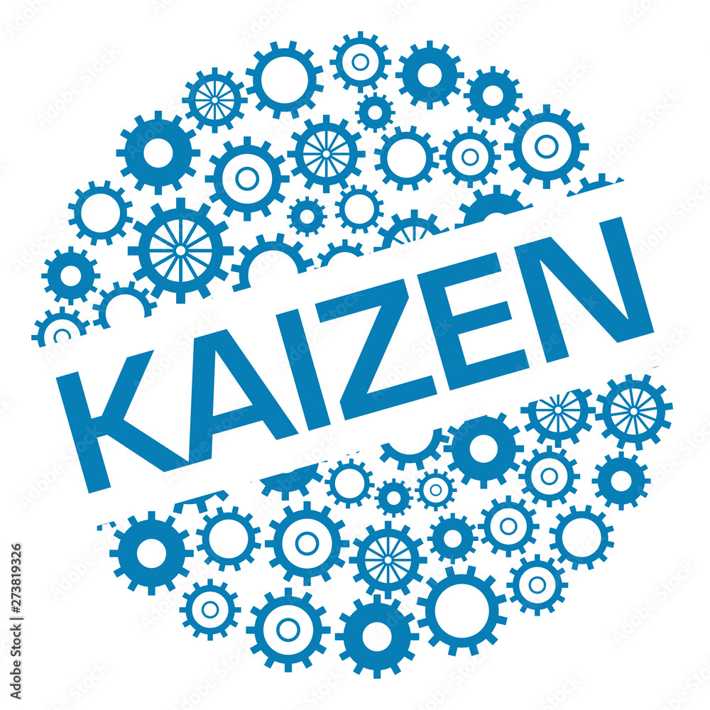 Kaizen Blue Gears Circular Badge Style Stock Illustration | Adobe Stock
