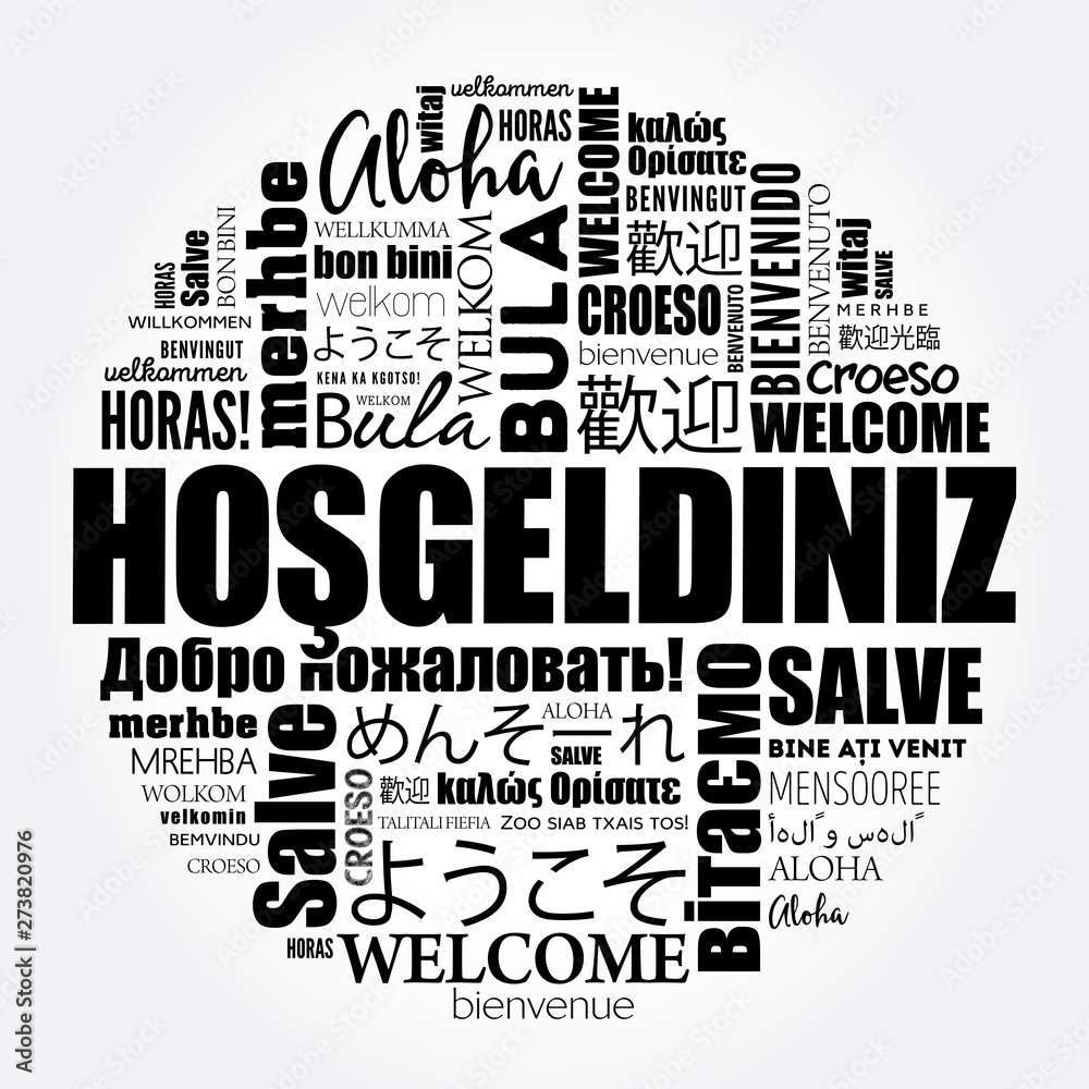 Hosgeldiniz (Welcome in Turkish) word cloud in different languages ...