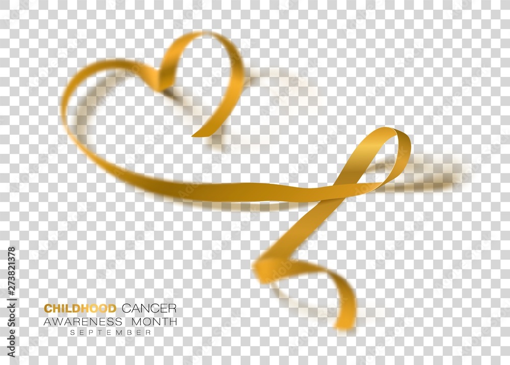 Gold Cancer Ribbon Vector