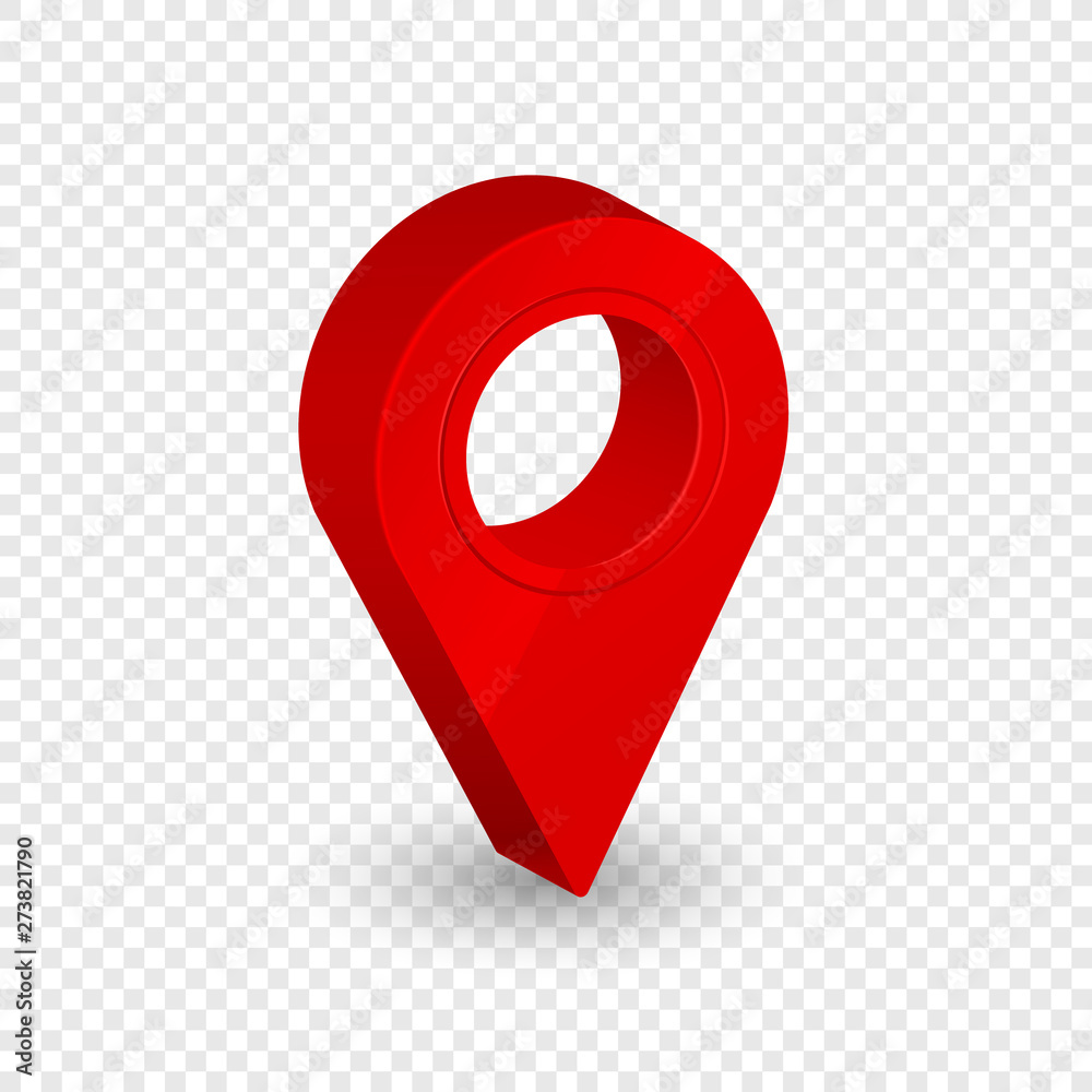 Map location pointer 3d arrow. Navigation icon for web, banner, logo or badge. Vector ...