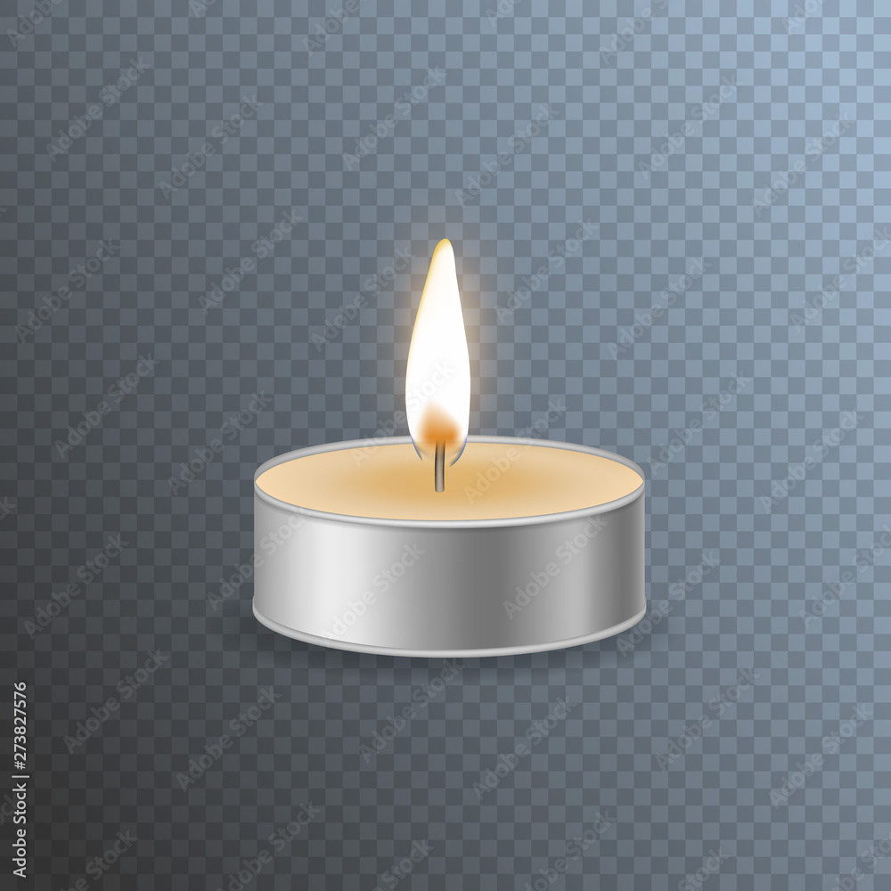 Realistic Detailed 3d Candle on a Transparent Background. Vector Stock ...