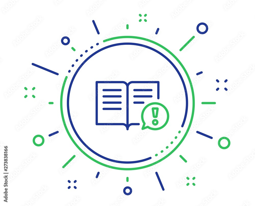 Interesting facts line icon. Exclamation mark sign. Book symbol ...