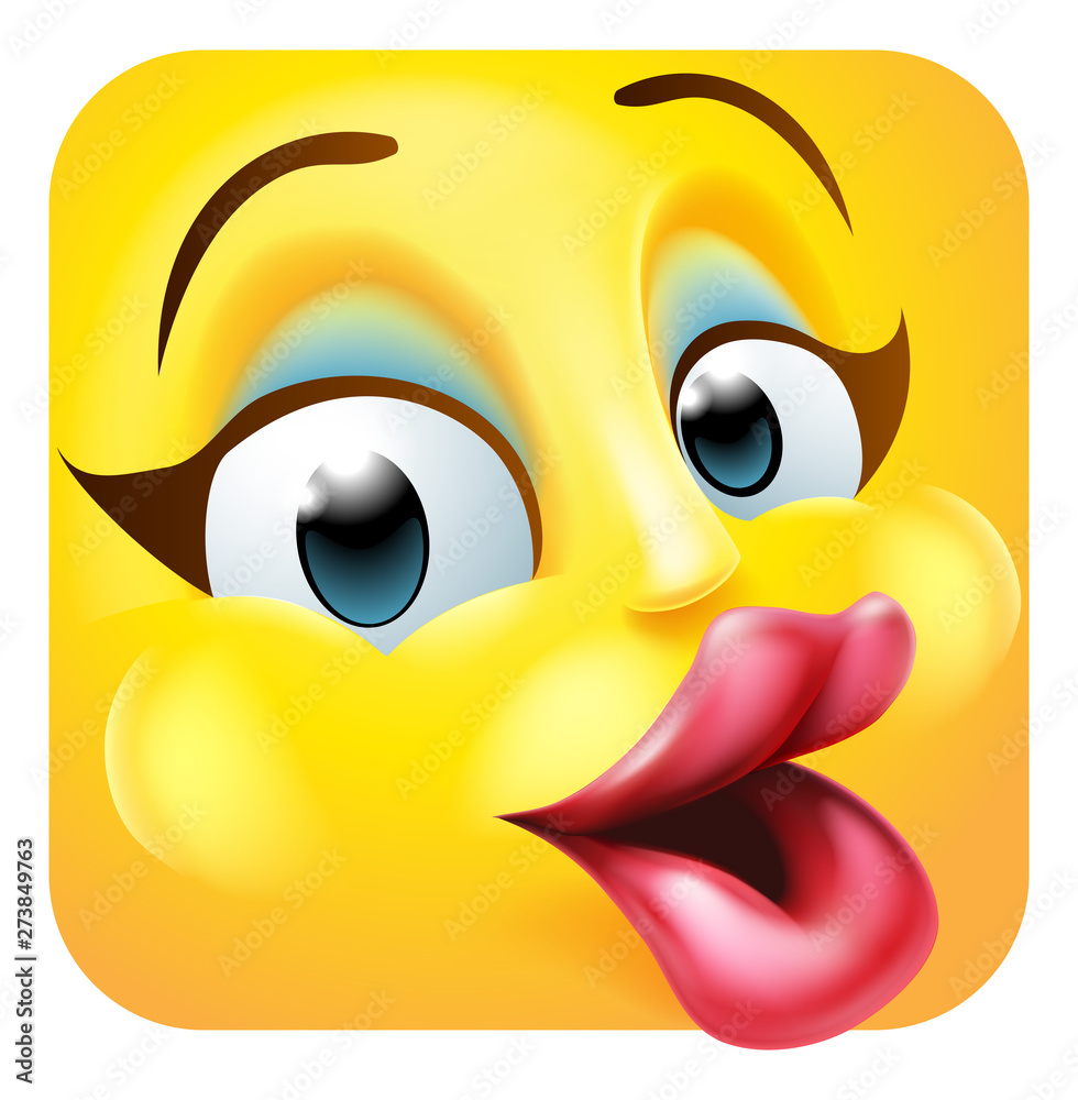 An attractive celebrity star woman emoji or emoticon square face 3d ...