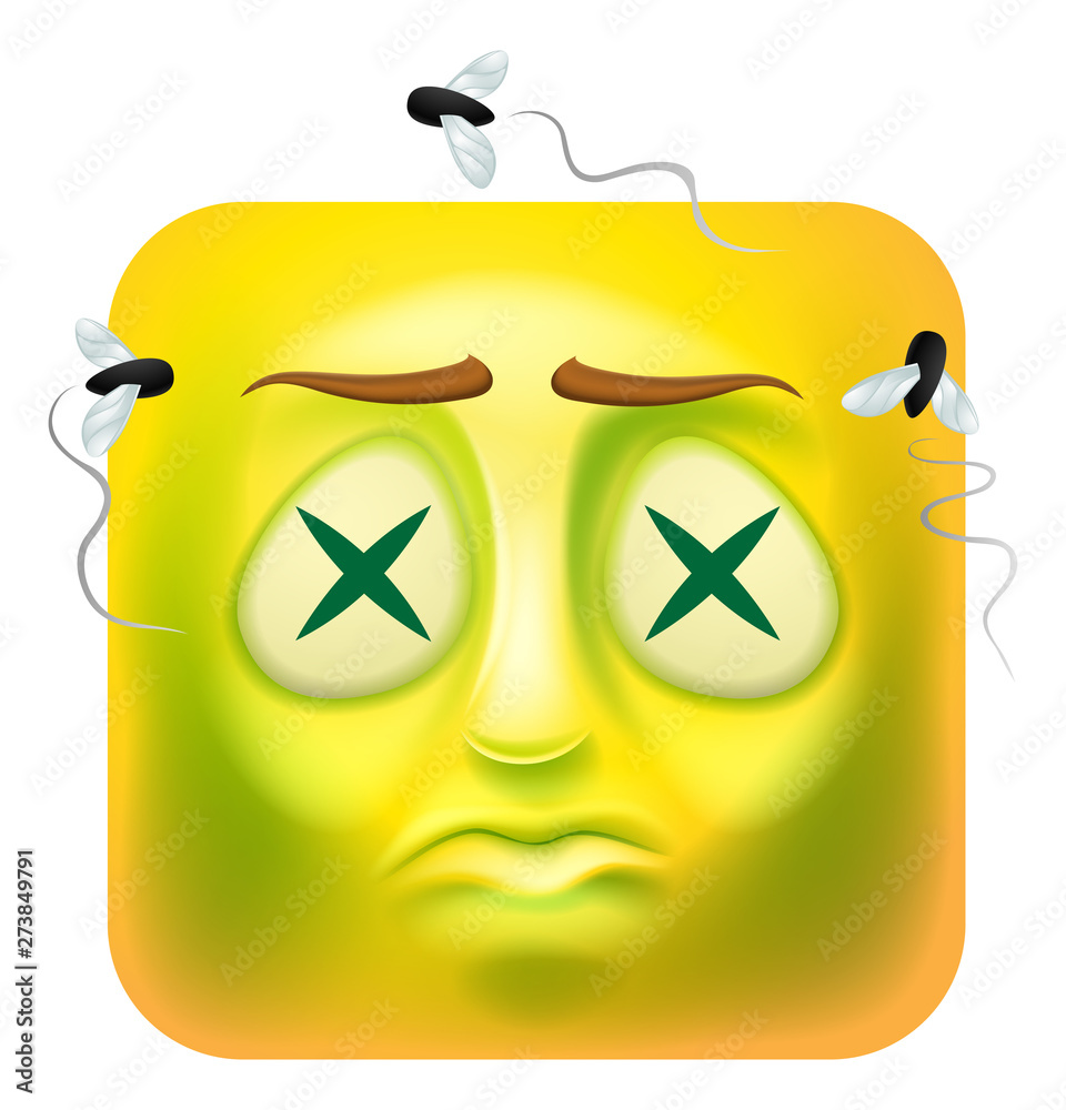 An Undead Or Dead Zombie Emoji Or Emoticon Square Face 3d Icon Cartoon