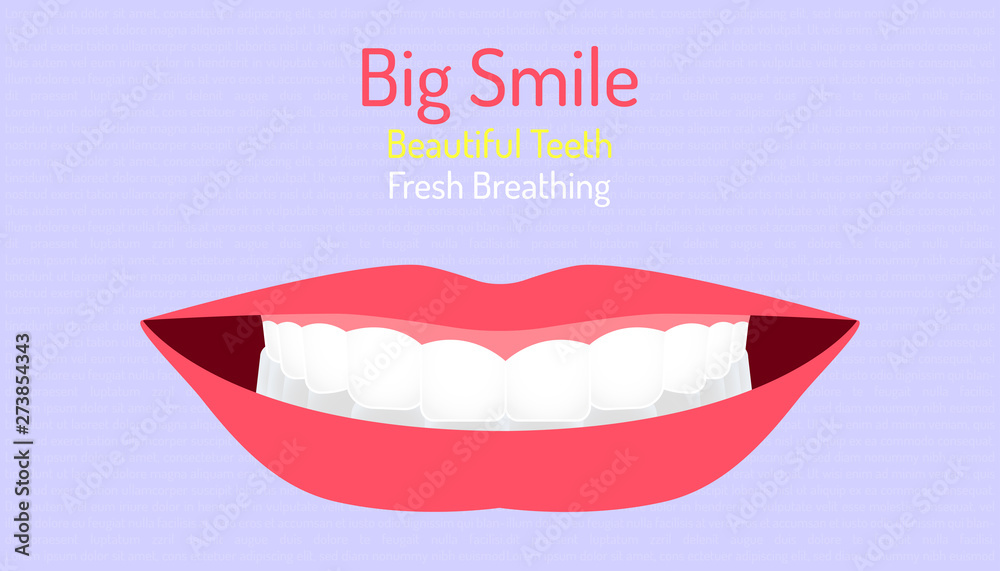 big smile beautiful teeth and flesh breathing. good dental mouth show ...
