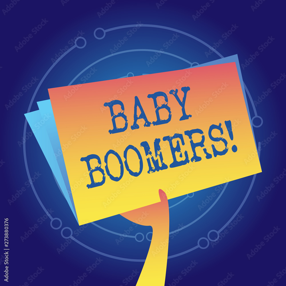 Writing note showing Baby Boomers. Business concept for demonstrating ...