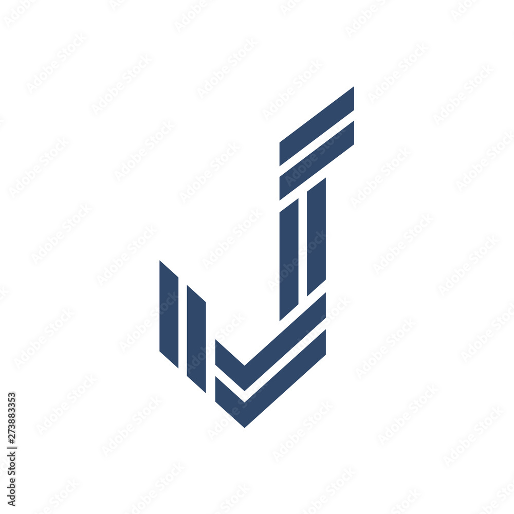 initial letter J logo in a simple line art concept Stock Vector | Adobe ...