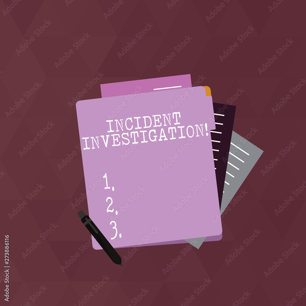 Writing note showing Incident Investigation. Business concept for ...