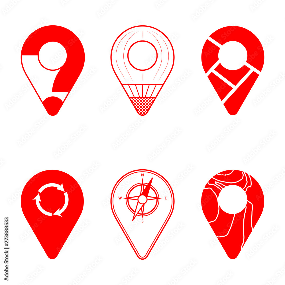 Geolocation icon pack. Set of Geolocation signs in different style for ...