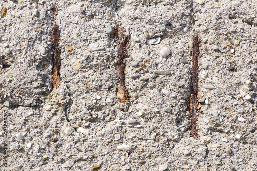 rust stains on concrete surface . Texture of old gray concrete wall for ...