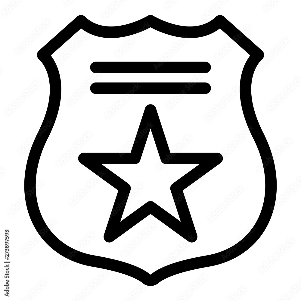 Police sign icon. Outline police sign vector icon for web design ...