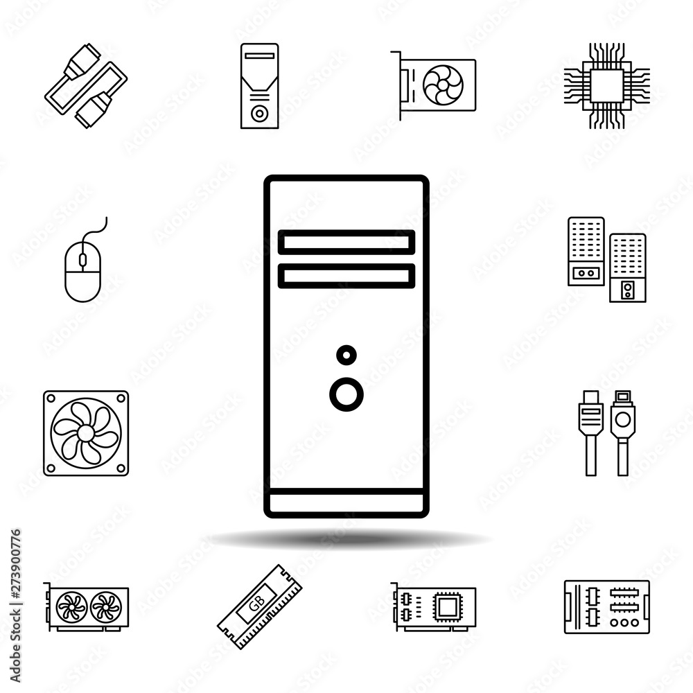 hardware, pc, server icon. Simple thin line, outline vector element of ...