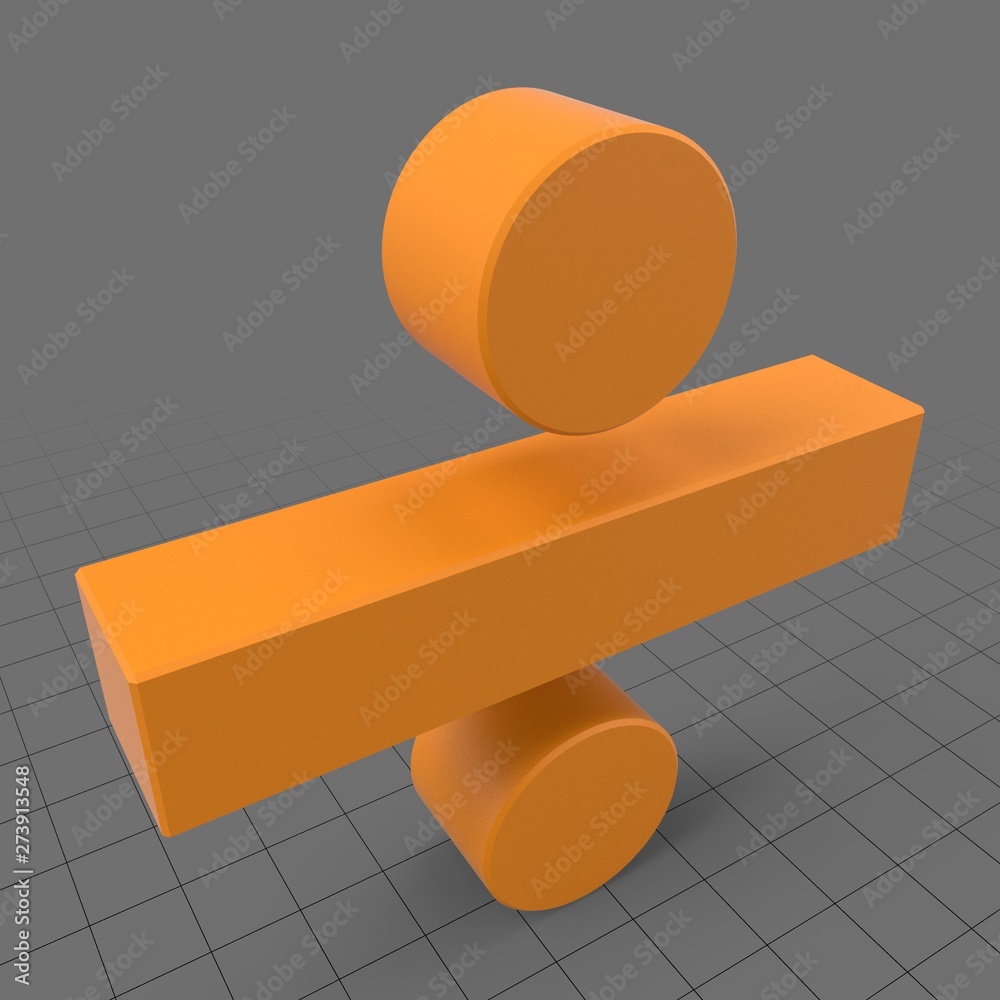Division symbol Stock 3D asset | Adobe Stock