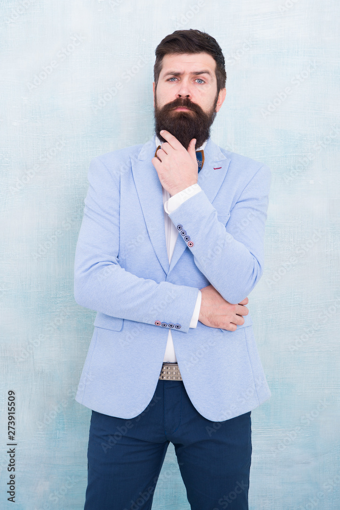 Wedding day. Stylish groom. Statement with his stunning crisp suit ...