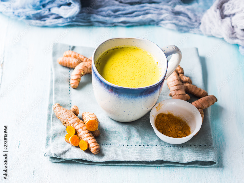 Golden turmeric coconut milk drink Stock Photo | Adobe Stock
