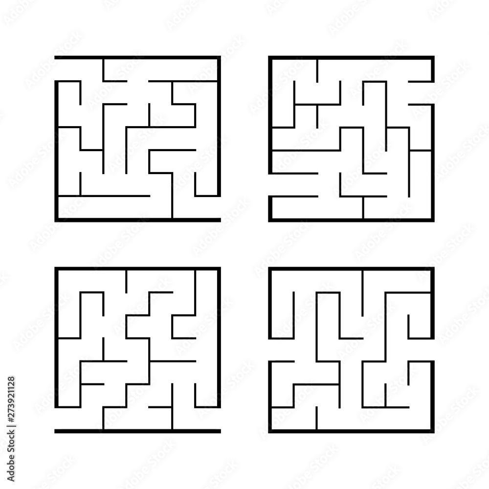A set of mazes. Game for kids. Puzzle for children. Labyrinth conundrum ...