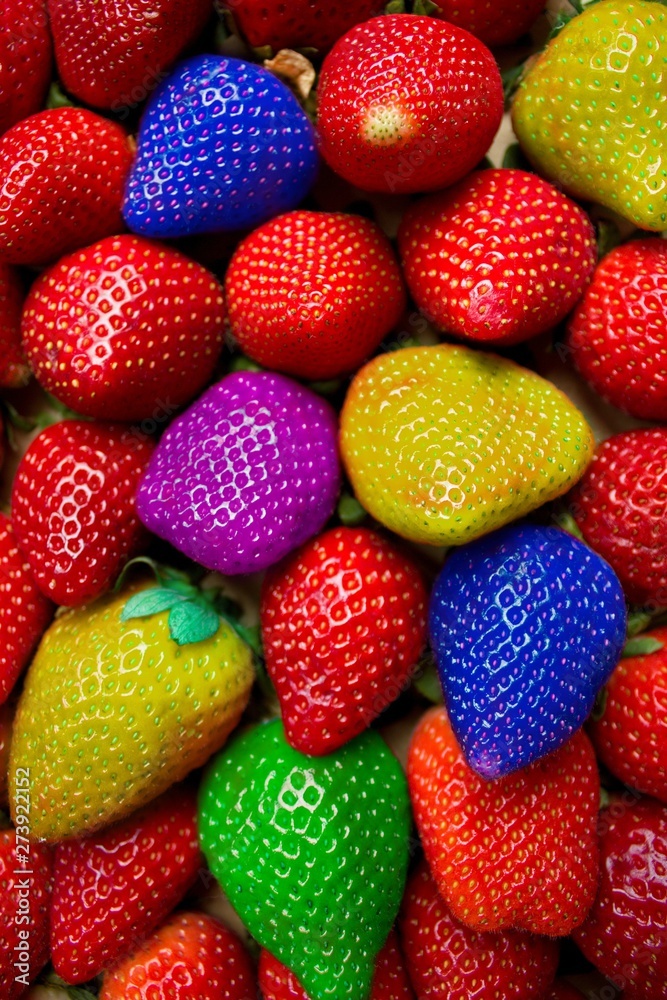 Different Colored Strawberries