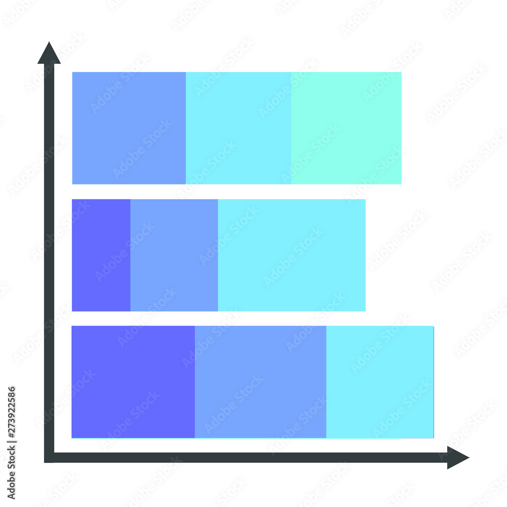 Vector illustration of a blue stacked bar chart. Stock Vector | Adobe Stock