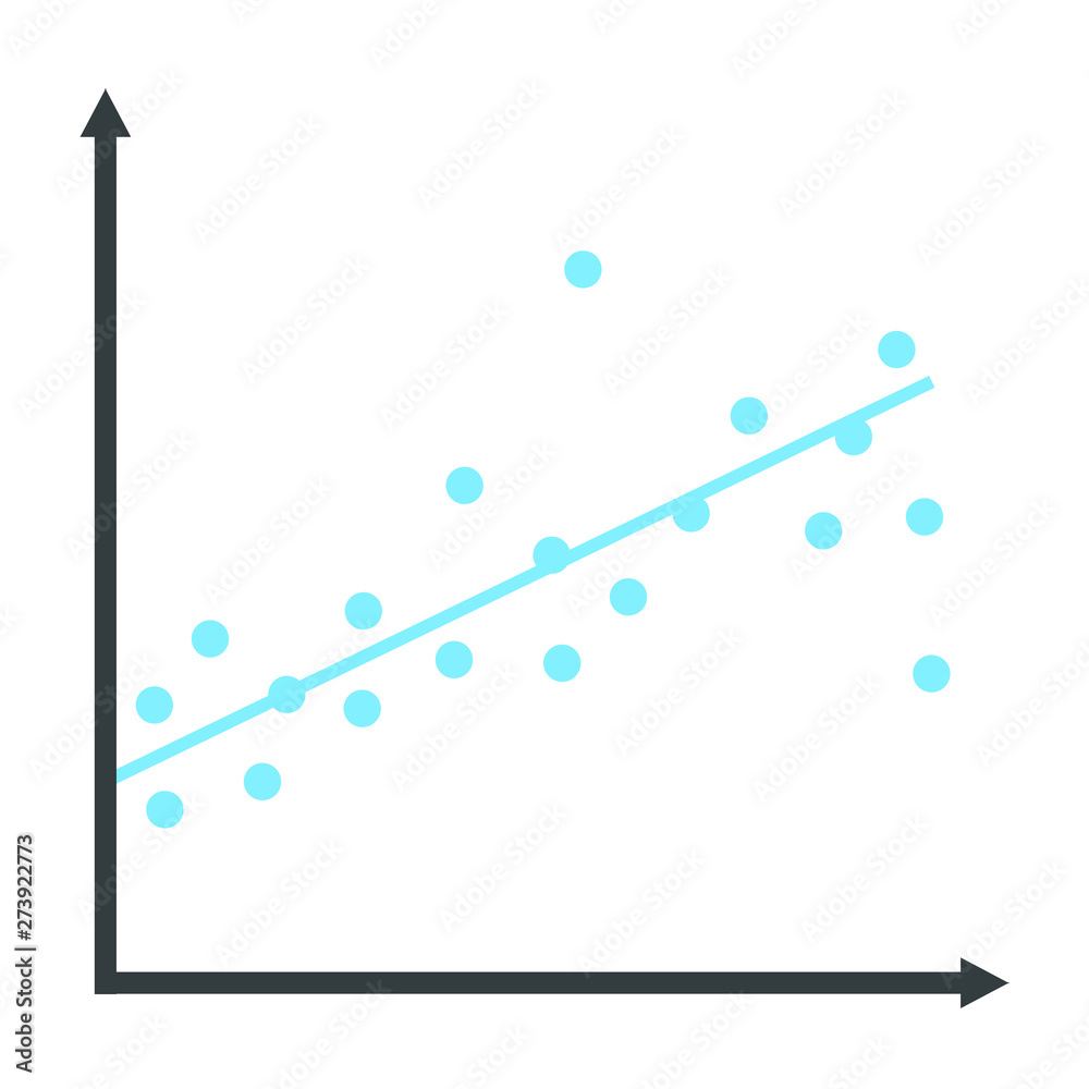 Vector illustration of a blue scatterplot. Stock Vector | Adobe Stock