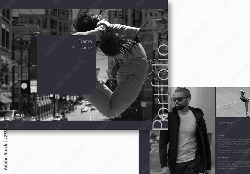 Dark Blue Lookbook Stock Template | Adobe Stock