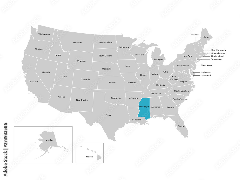 Vector isolated illustration of simplified administrative map of the ...