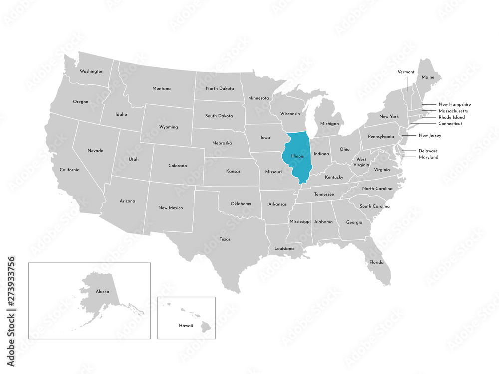 Vector isolated illustration of simplified administrative map of the ...