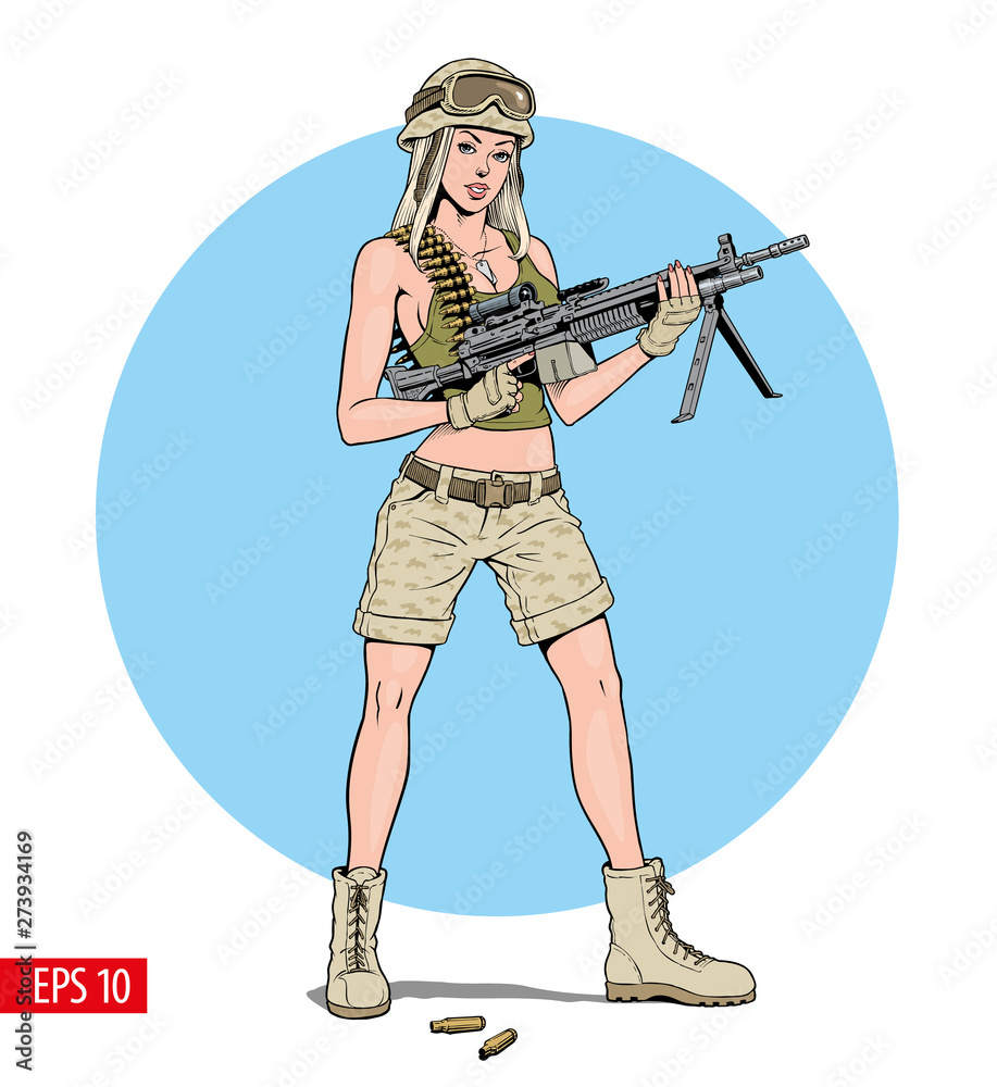 Woman With Machine Gun