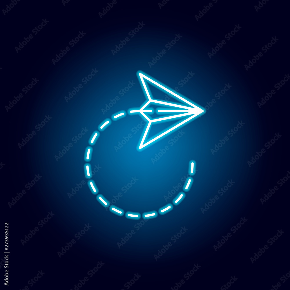 paper Plane Outline Icon In Neon Style Elements Of Education paper-plane-outline-icon-in-neon-style-elements-of-education