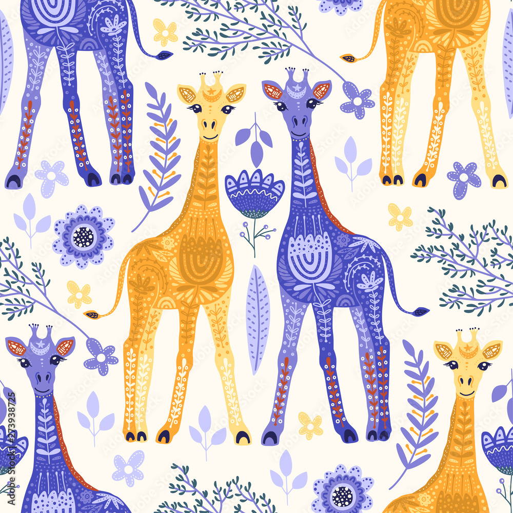 Cartoon giraffe vector illustration. Stock Vector | Adobe Stock
