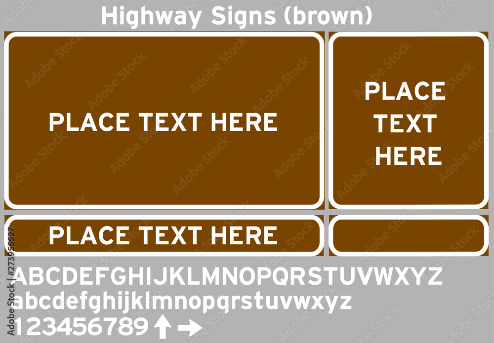 Highway Road signs brown Stock Vector | Adobe Stock